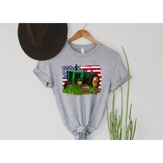 Farmer Shirt, Farm Life Shirt, Farmer American Flag T Shirt, Farmers ...