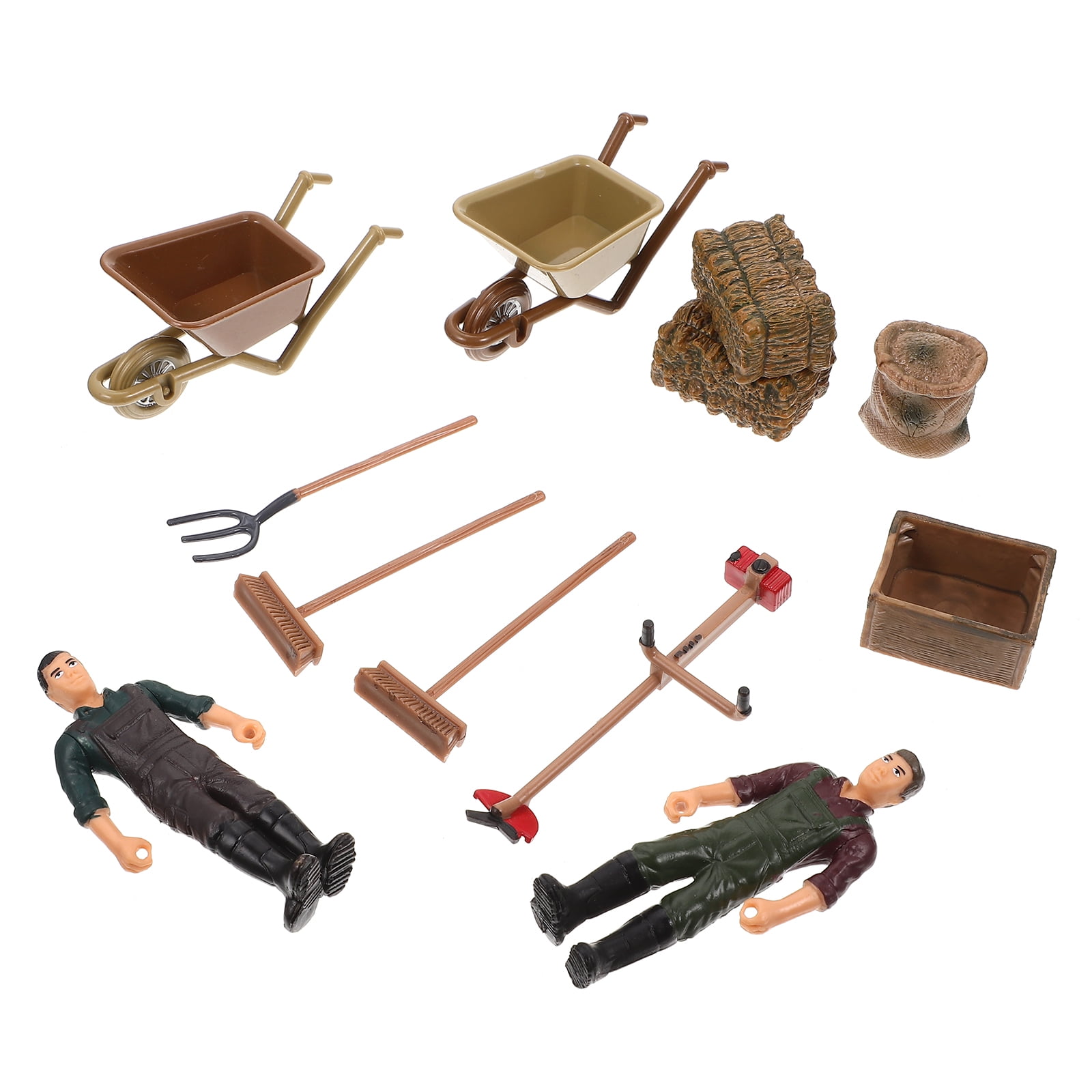 Farmer Tool Model Toys Farm Worker Model Tabletop Decor Scale People ...