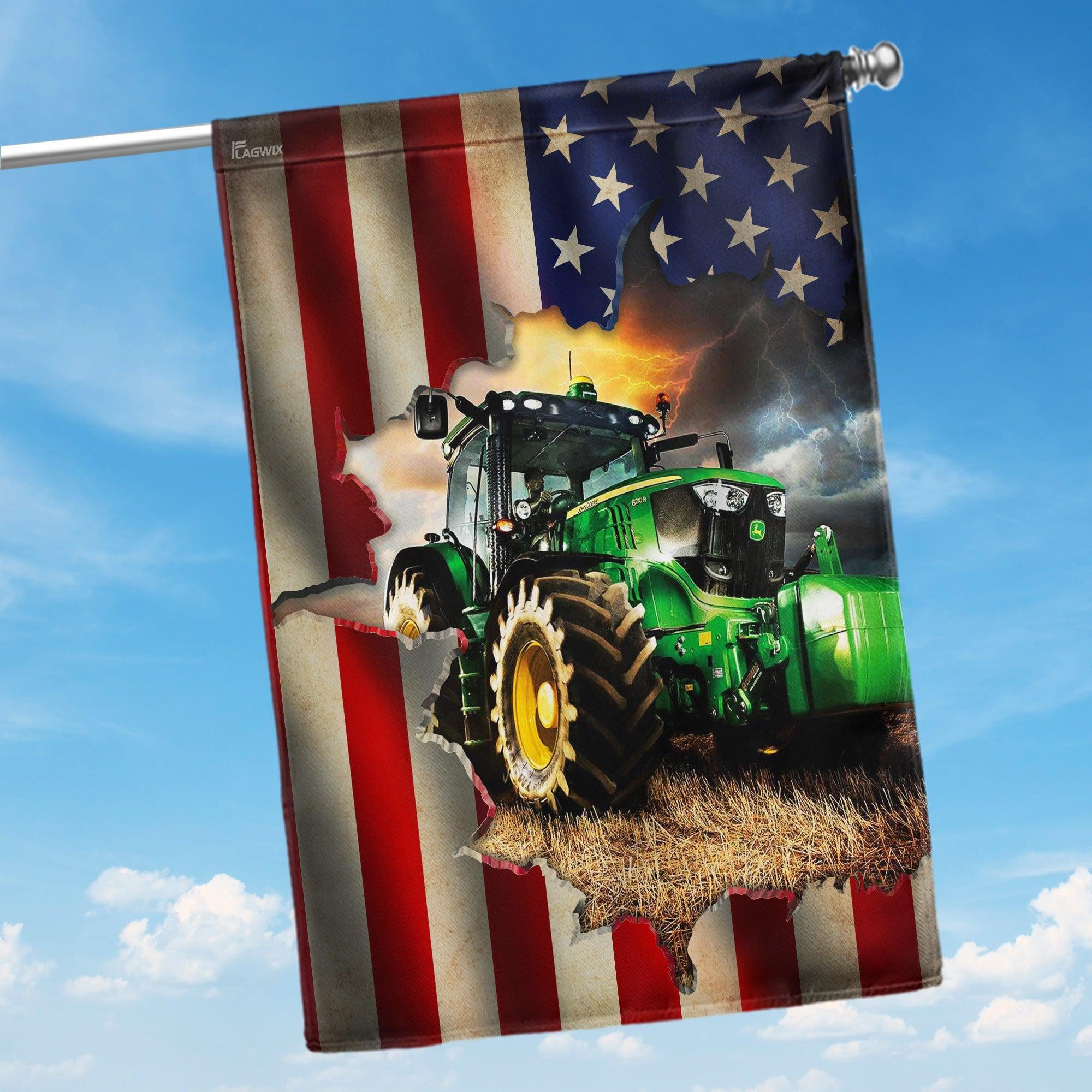 Farmer Tractor Flags - Decorations For Home, Outside, House Flags 30x40 ...