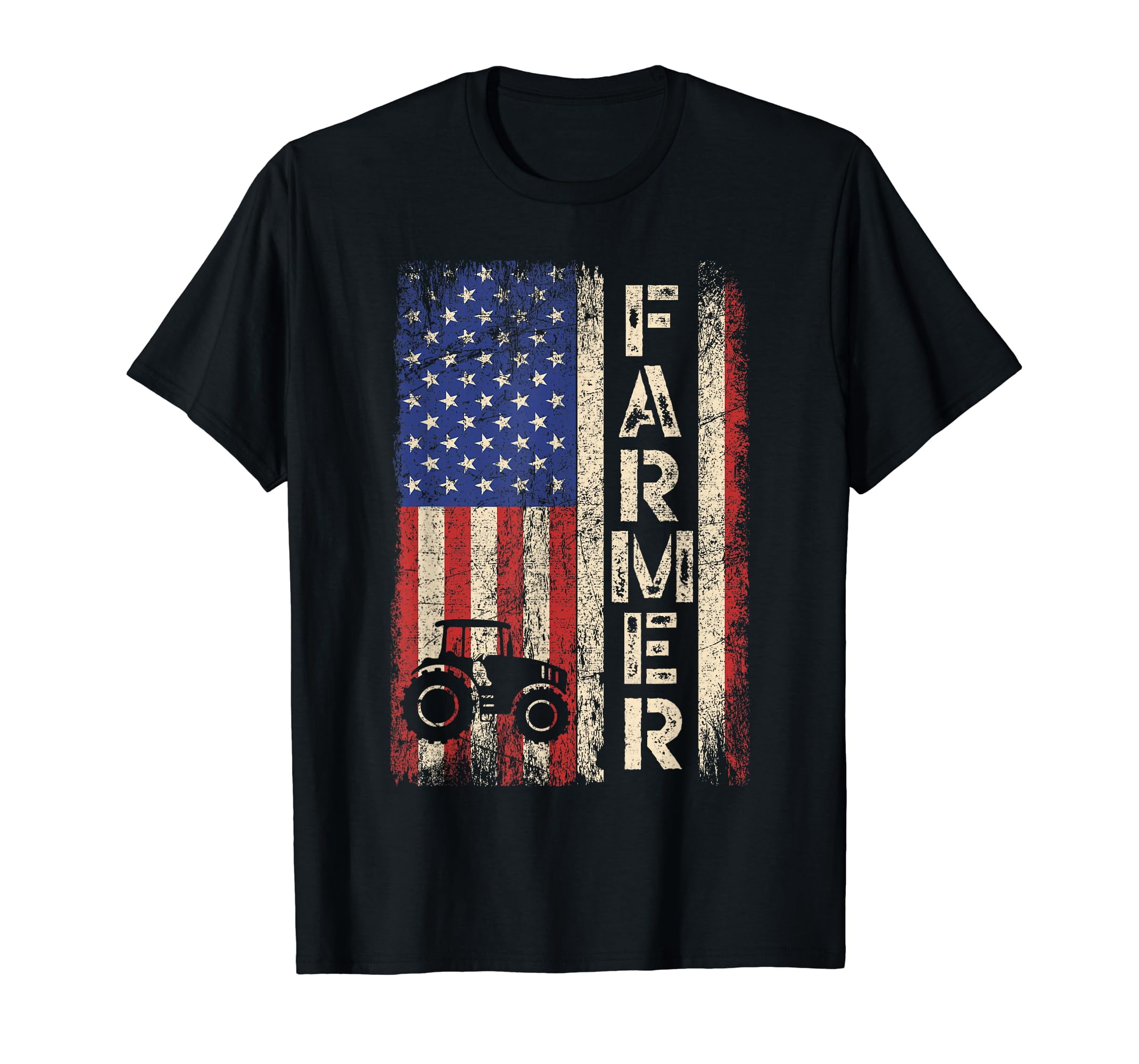 Farmer Tractors USA American Flag Patriotic Farming Gifts T-Shirt ...