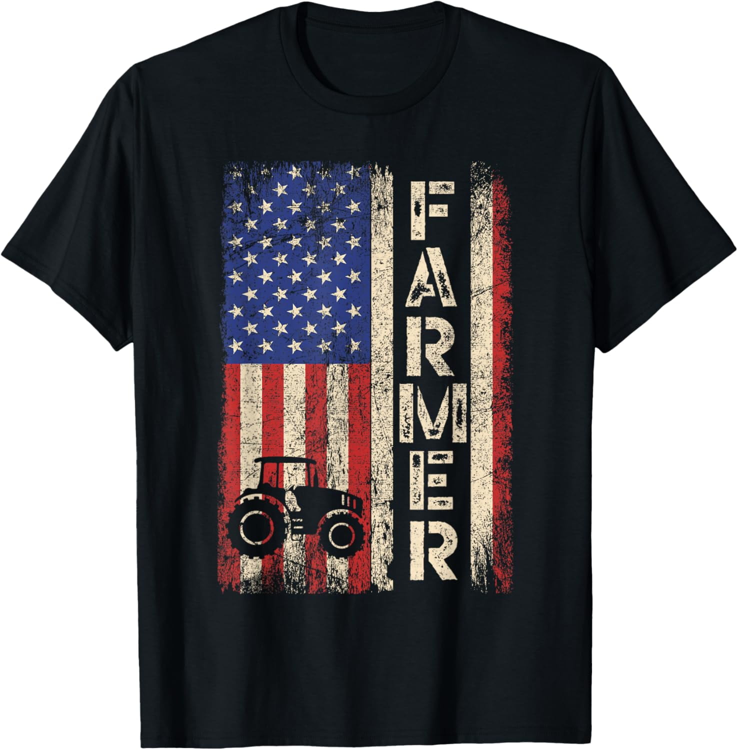 Farmer Tractors USA American Flag Patriotic Farming Gifts T-Shirt ...