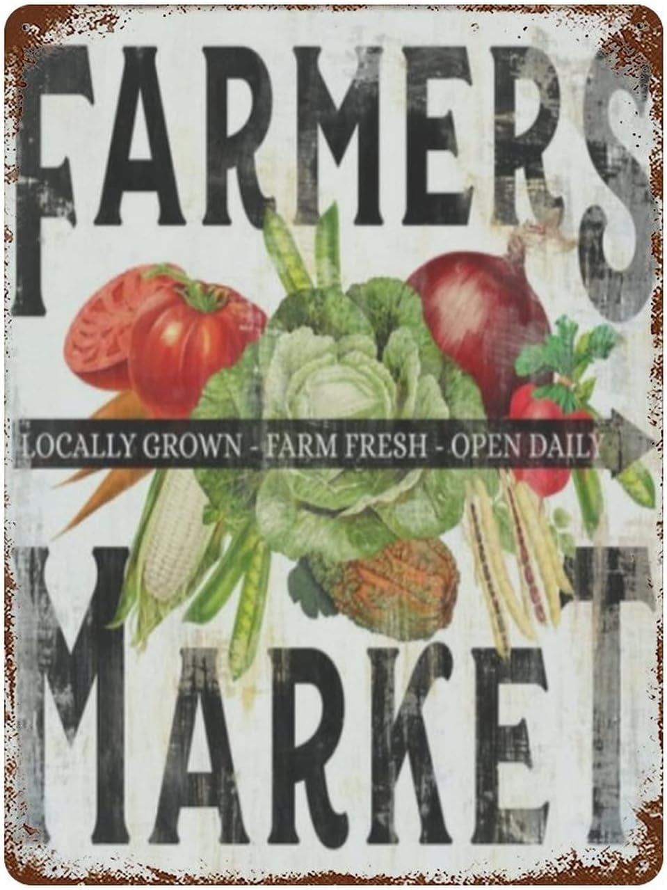 Farmer's Market Metal Sign Farmers Market Vintage Distressed Sign ...