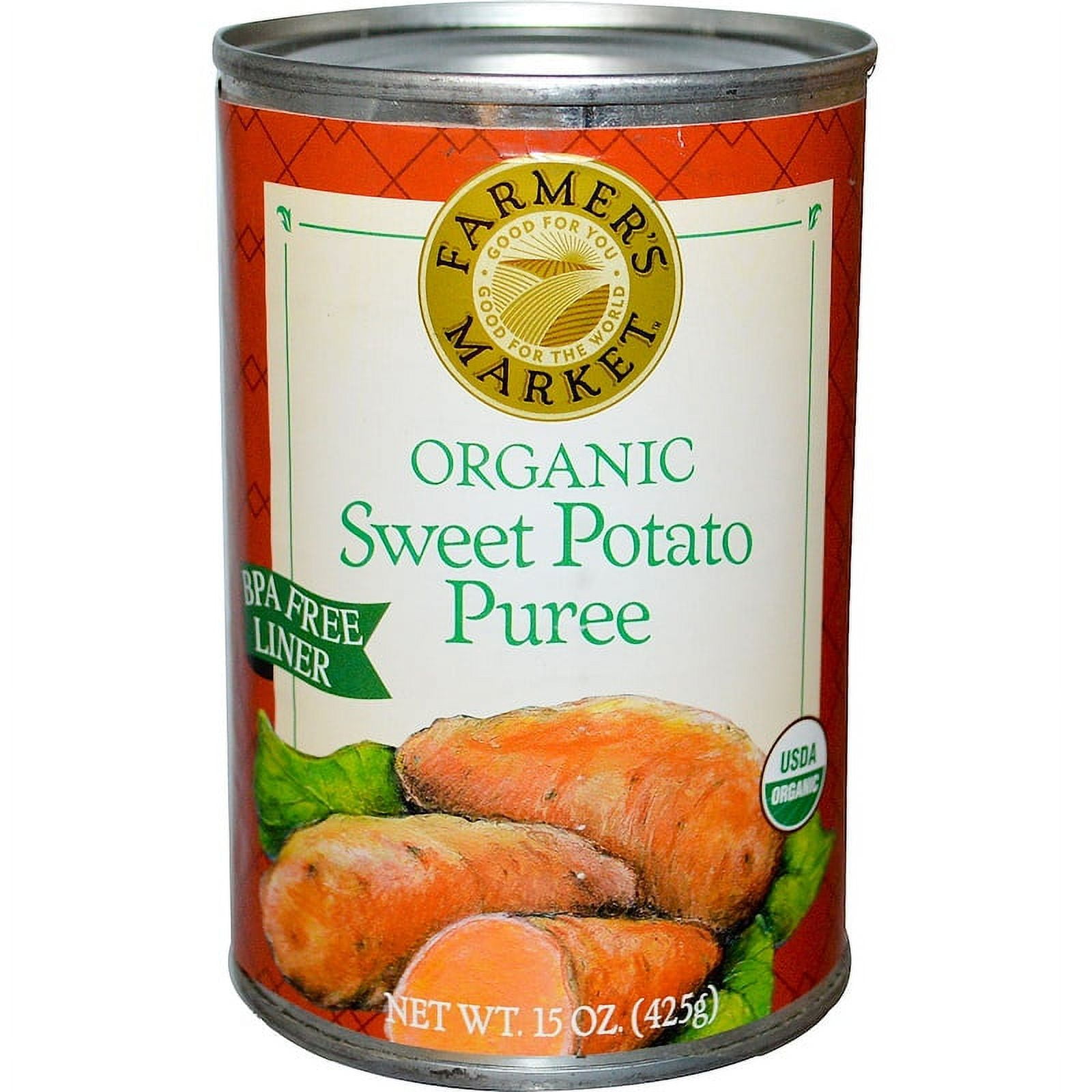 Farmer's Market Organic Sweet Potato Puree 15 oz. (Pack of 4) - Walmart.com