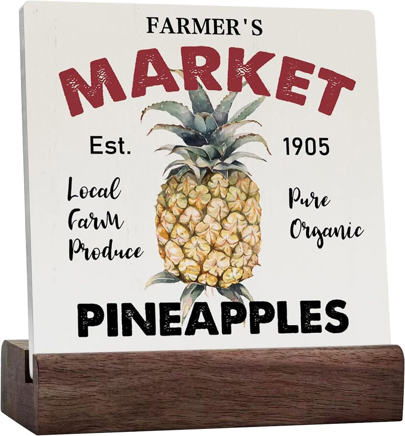 Farmer's Market Pineapples Ceramic Table Sign Rustic Pineapple Ceramic ...