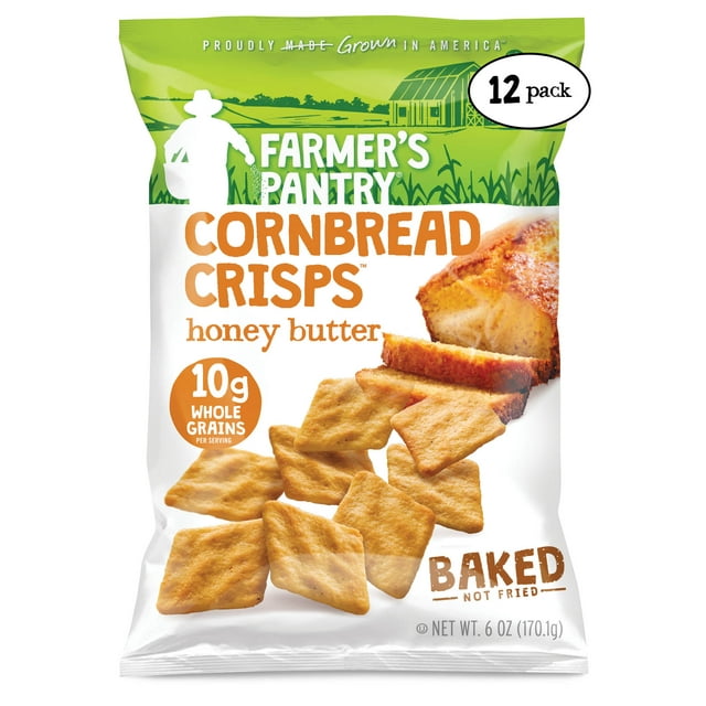 Farmer's Pantry Honey Butter Cornbread Crisps, Golden Crispy Baked ...