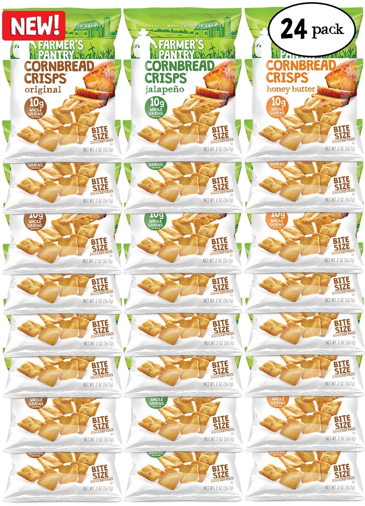 Farmer's Pantry Cornbread Crisps Bite Size, Honey Butter/Original ...