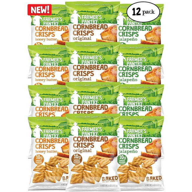 Farmer's Pantry Cornbread Crisps, Original/Honey Butter/Jalapeno ...