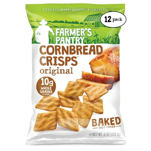 Farmer's Pantry Original Style Kosher Vegan Cornbread Crisps, 12 Pack ...