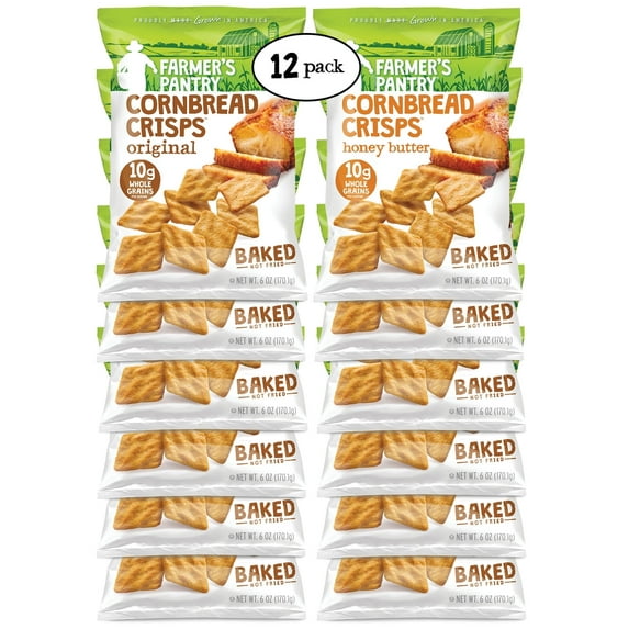 Farmer's Pantry Cornbread Crisps Variety Pack, Original/Honey Butter ...