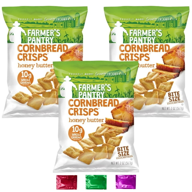 Farmer's Pantry Honey Butter Cornbread Crisps, Whole Grains Bite-Size ...