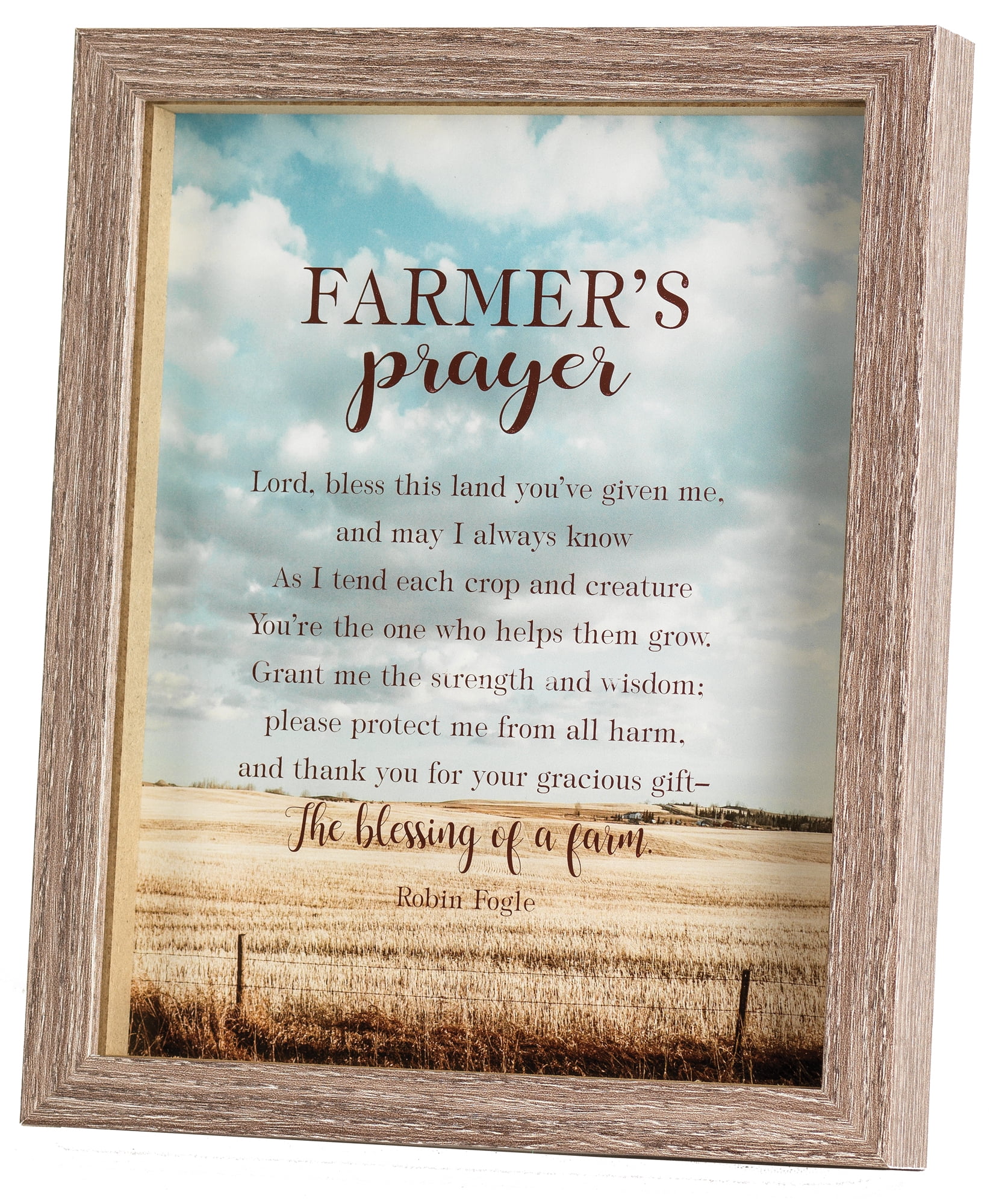 Farmer's Prayer Blessing Blue Sky 11 x 9 Wood Decorative Wall and ...