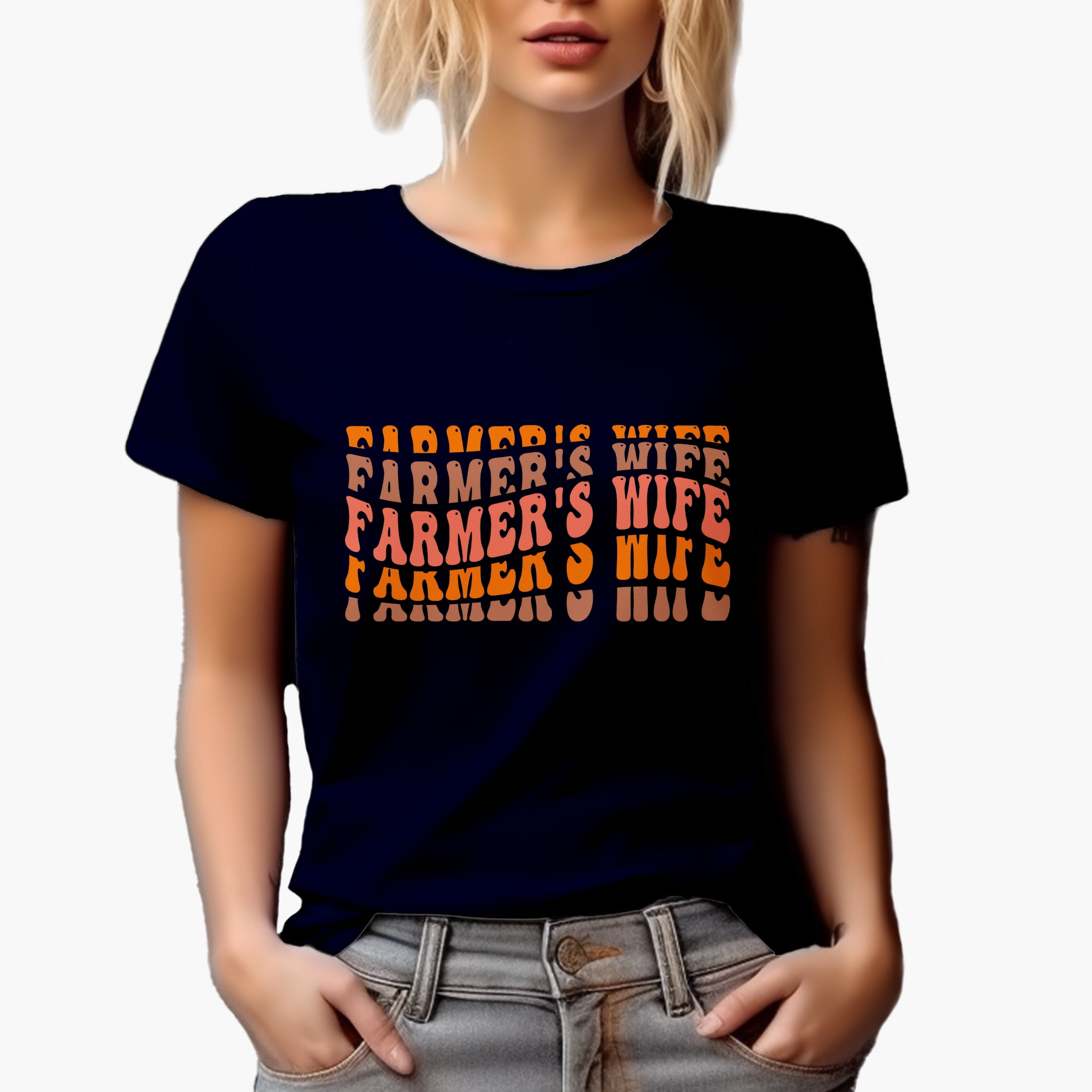 Farmer's Wife, Farm, Farming or Farmer Women Themed, Groovy Retro Wavy ...