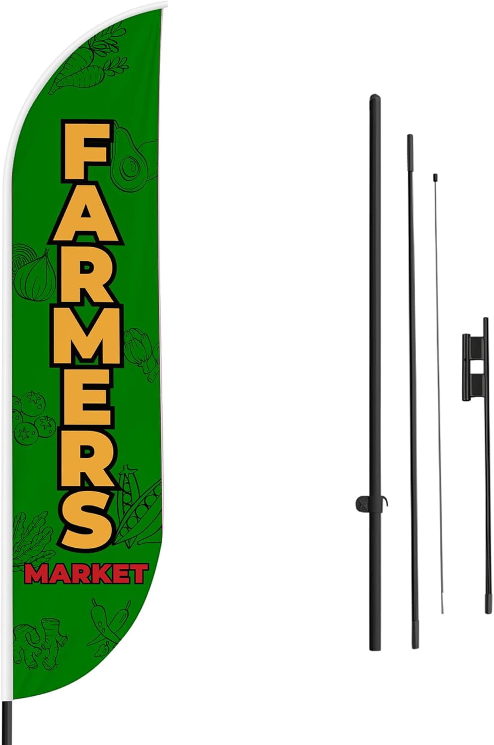 Farmers Market 1 Sign feather flag Pole Mount for Outdoor by Mavis ...