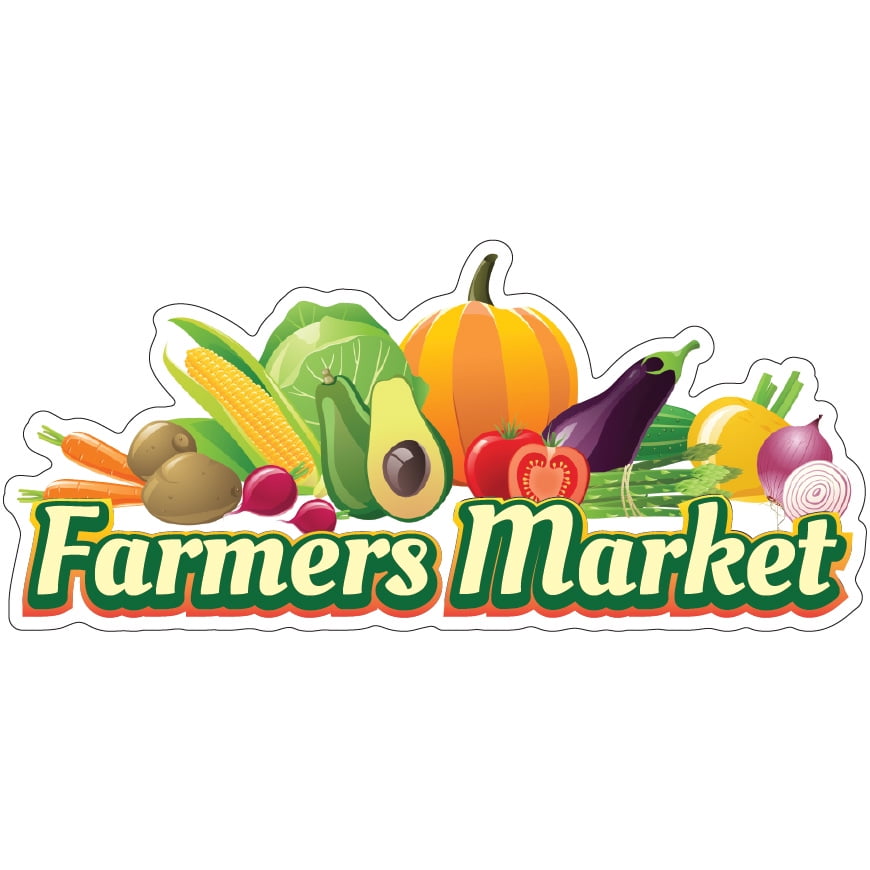 Farmers Market 16" Decal Concession Stand Food Truck Sticker - Walmart.com