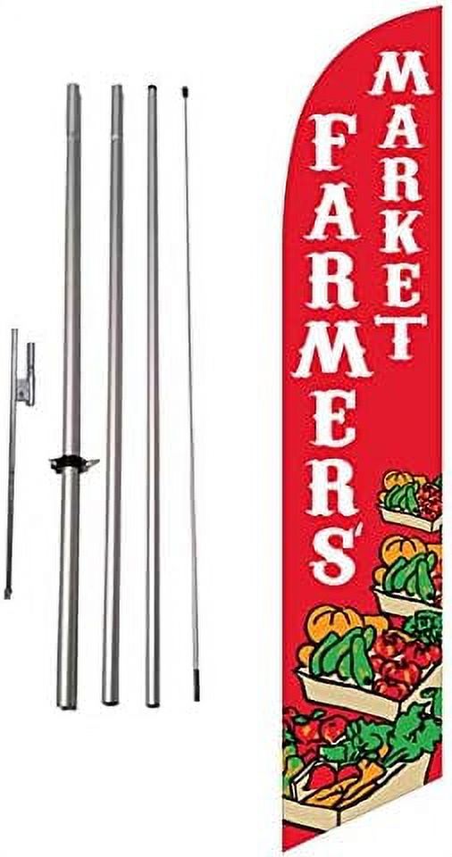 Farmers Market Advertising Feather Banner Swooper Flag Sign with Flag ...