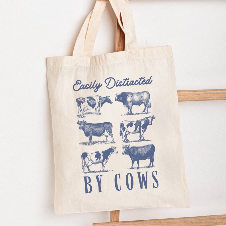 Farmers Market Cow Cottagecore Animal Tote Cow Gifts - Walmart.com