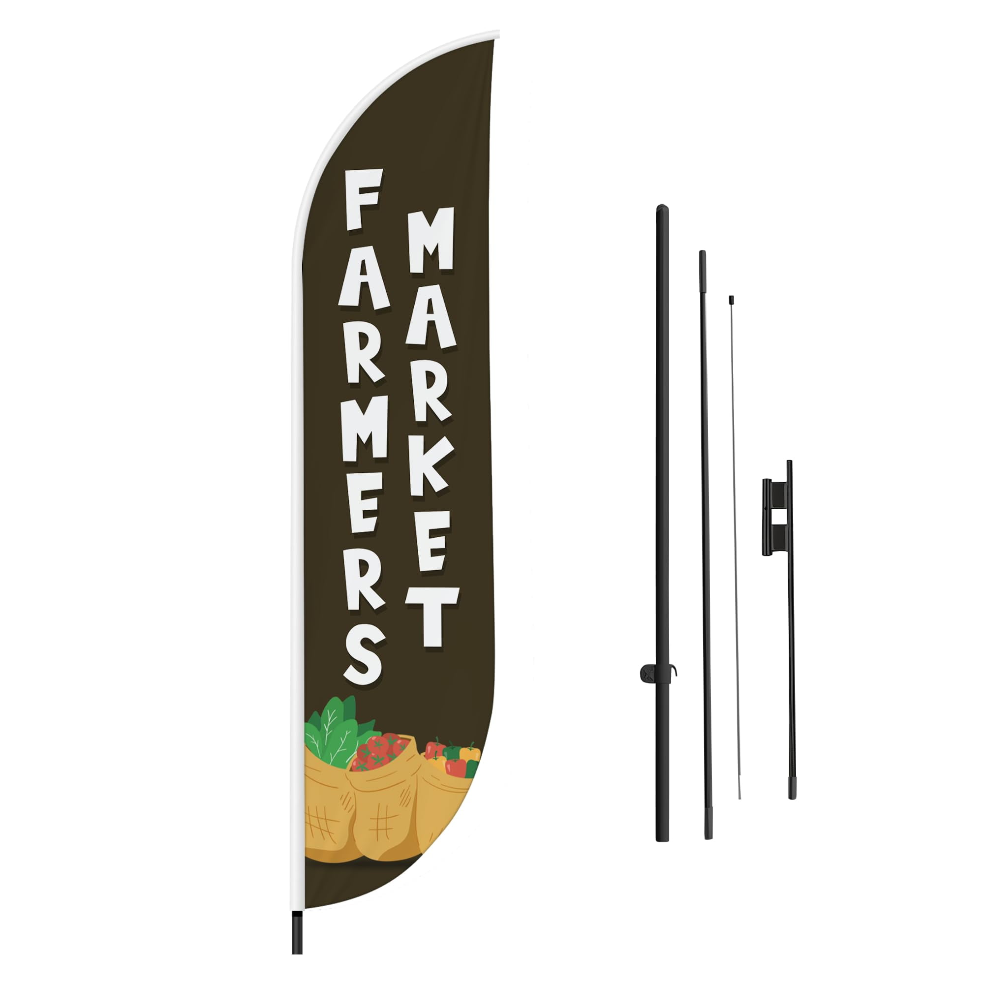 Farmers Market Feather Flag(11.5feetX2.5feet) by DreamController ...