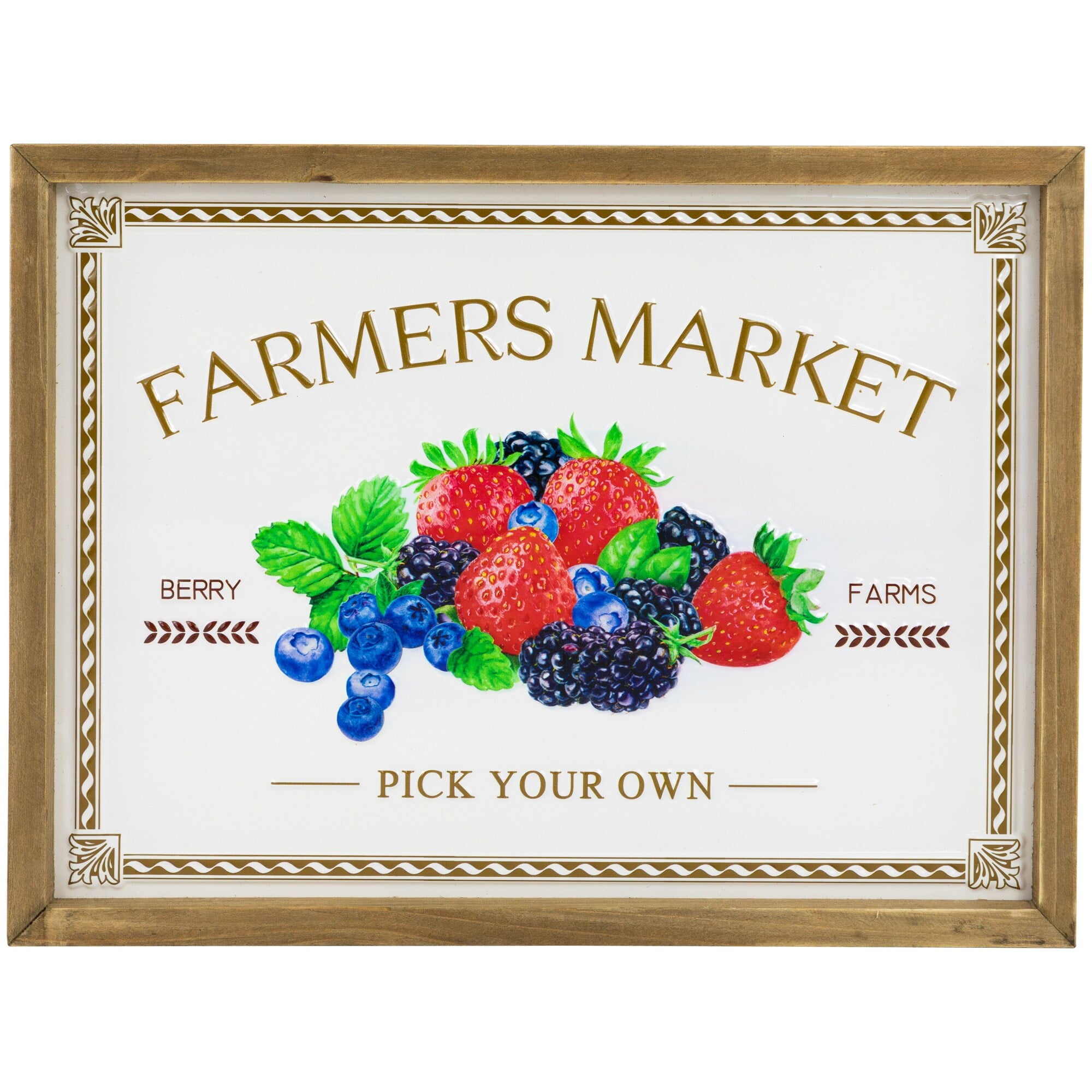 Farmers Market Framed Metal Wall Sign - 15.75" - Walmart.com