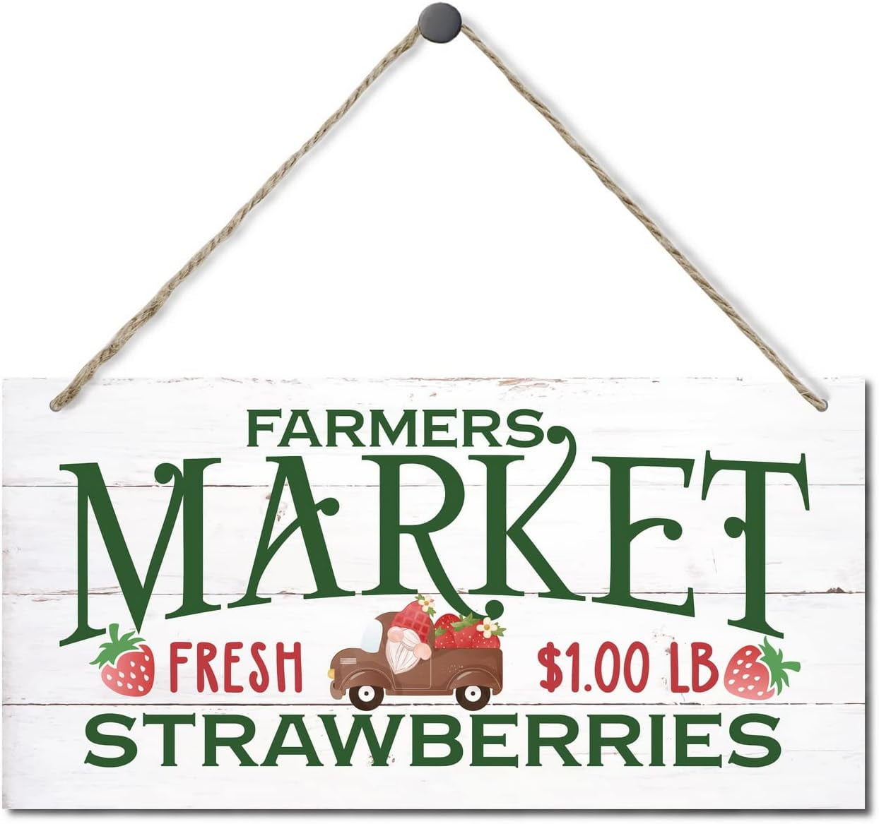 Farmers Market Fresh Strawberries Sign Decor, Printed Wood Wall Art ...