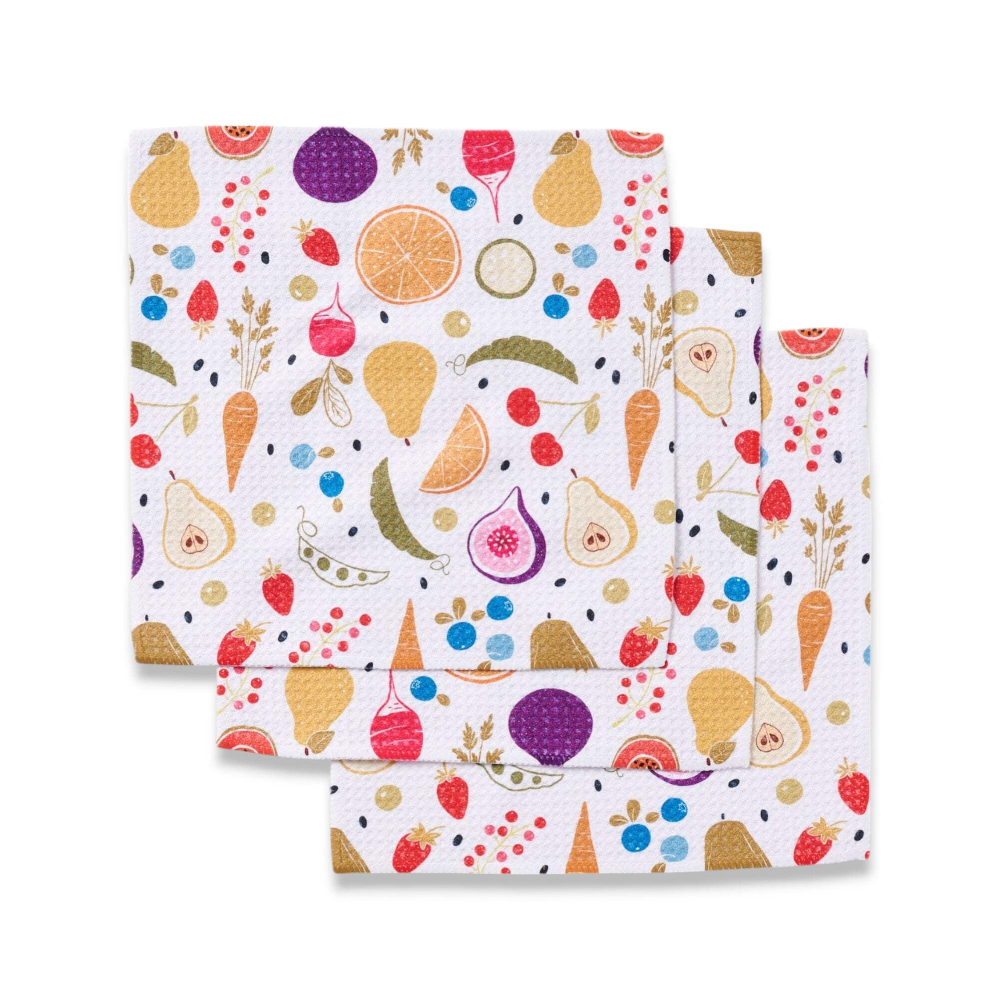 Farmers Market Fruit Geometry Dishcloths | 3-Pack - Walmart.com