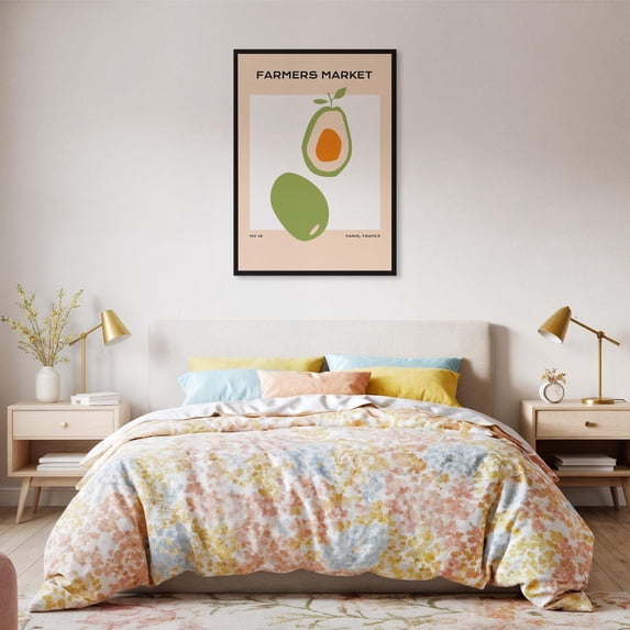 Farmers Market Fruit Wall Art Poster Minimalist Avocado Olive Kitchen ...