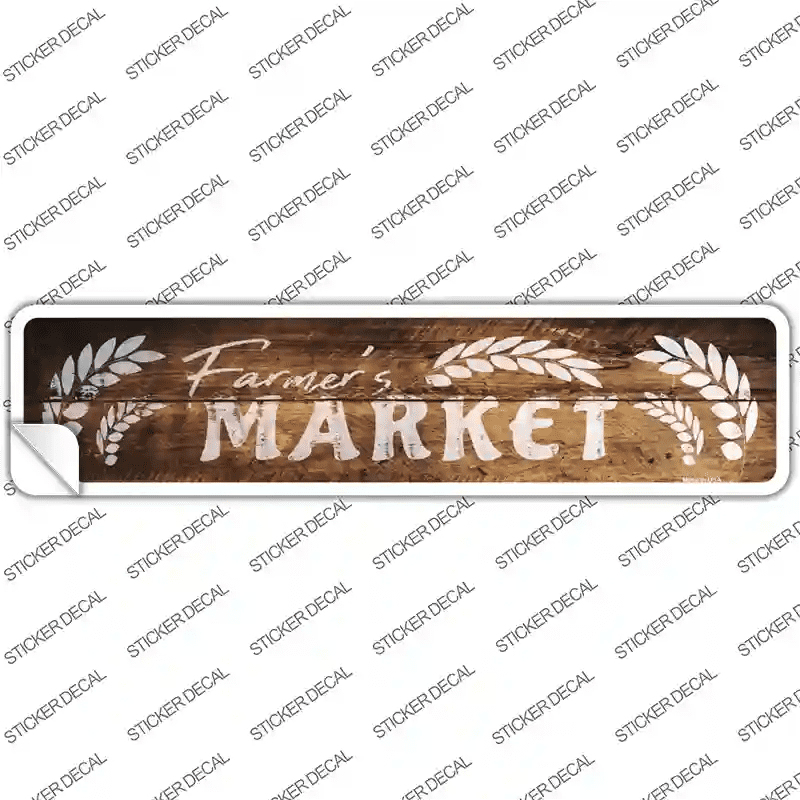 Farmers Market Novelty Narrow Sticker Decal Medium - Walmart.com