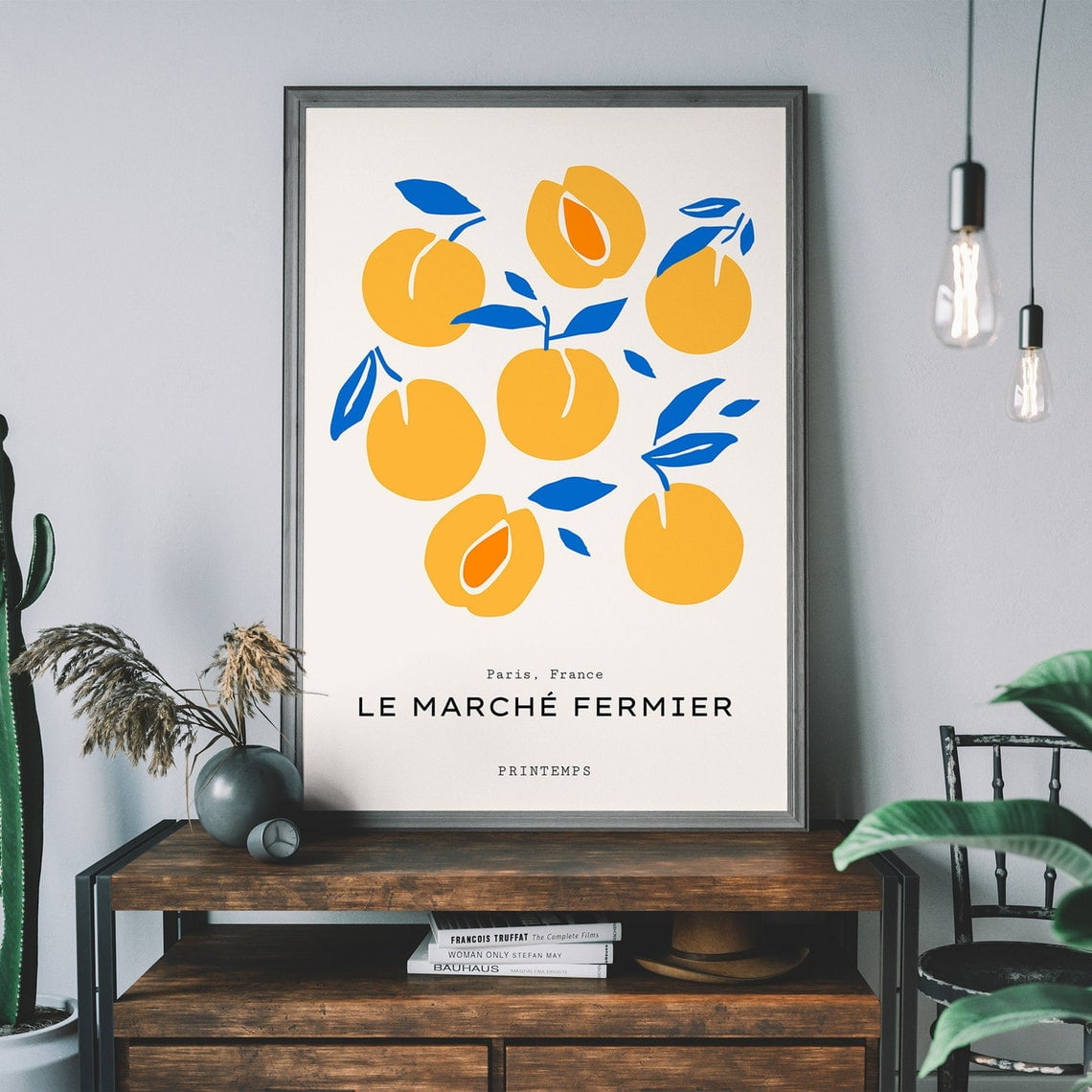 Farmers Market Print, Botanique Flowers Poster, Fruit Wall Art, Retro ...