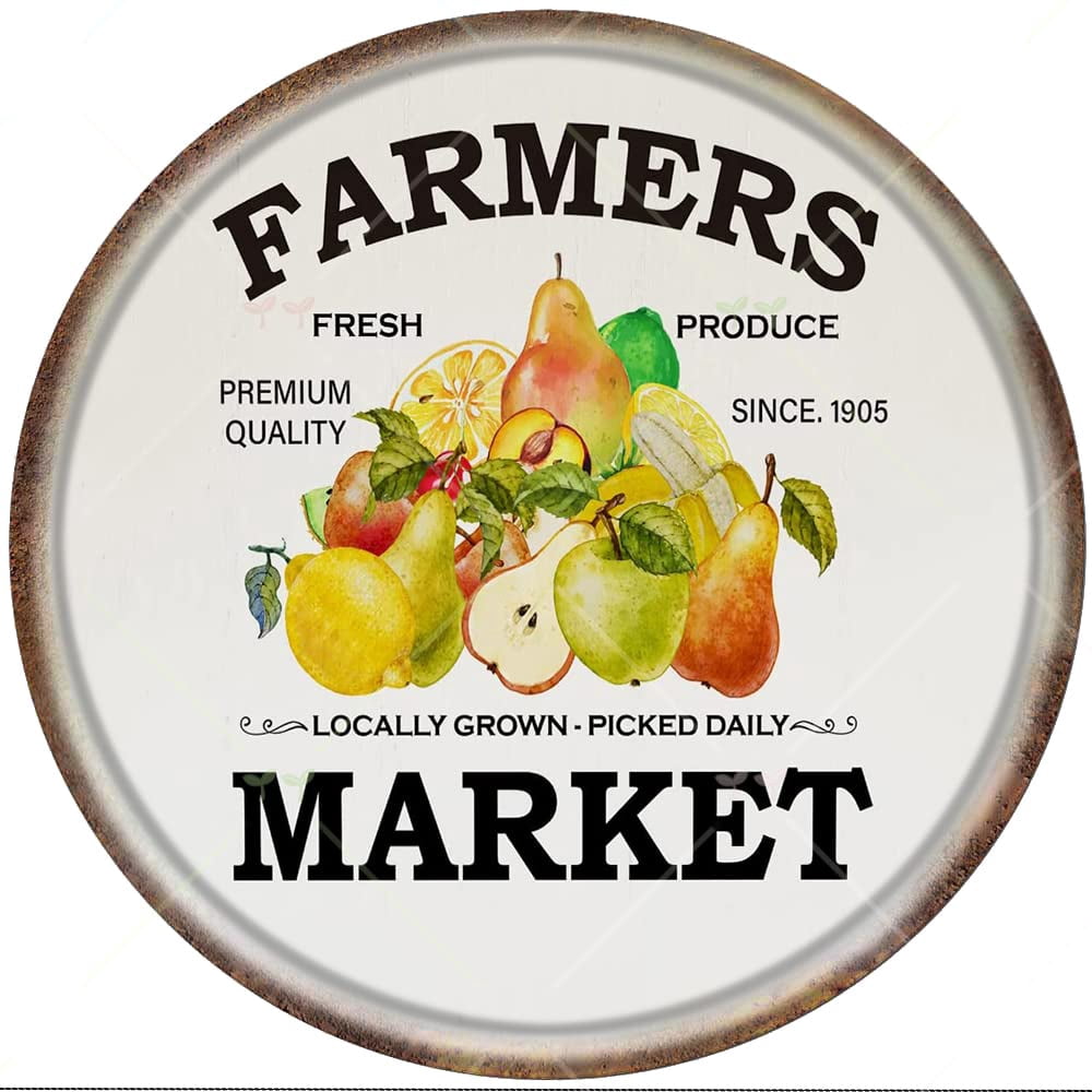 Farmers Market Sign Rustic Colorful Fruit Sign Decorative Sign Plaque ...