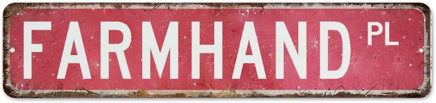 Farmhand 4"x16" Metal Tin Sign Custom Outdoor Dining Room Front Door ...