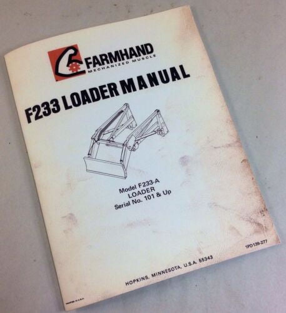 Farmhand F233-A Farm Loader Operators Owners Manual Instructions Parts ...