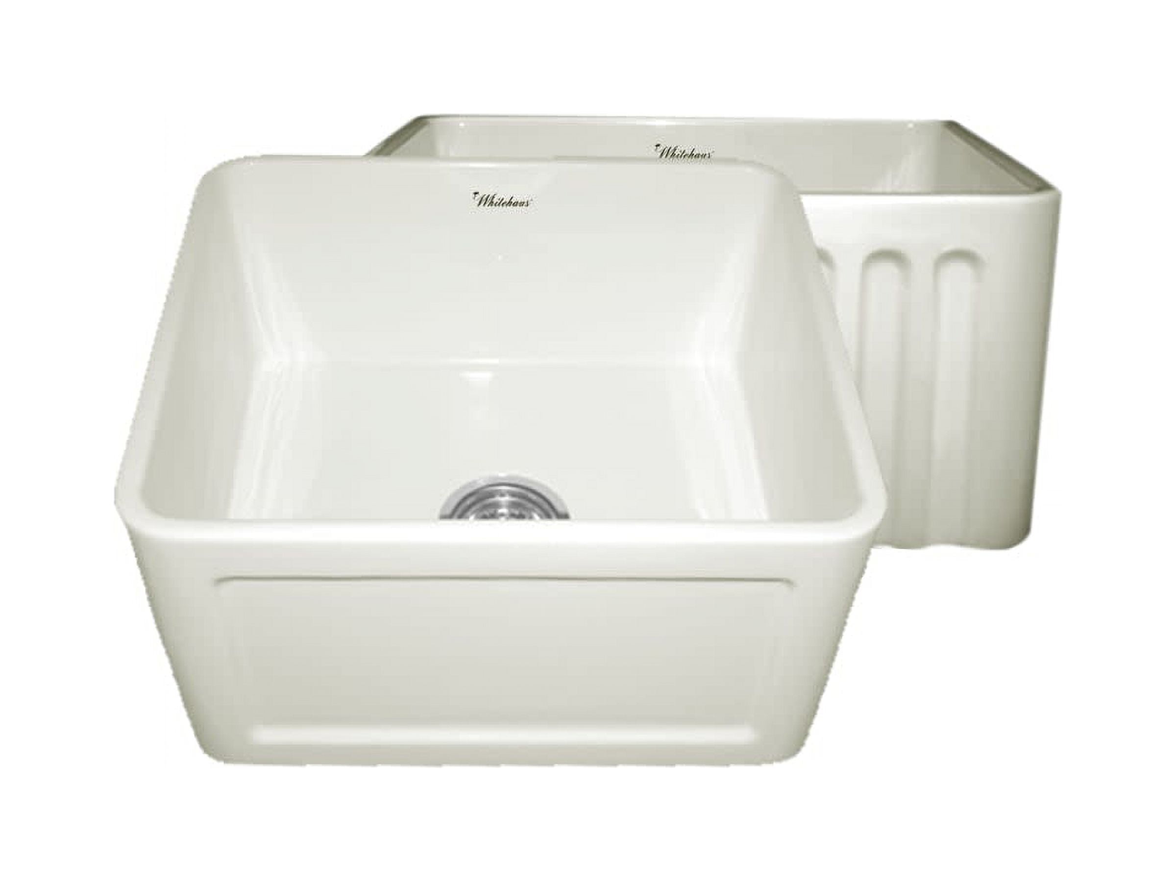 Whitehaus WHFLCON2018 20-Inch Reversible Series Fireclay Sink with ...