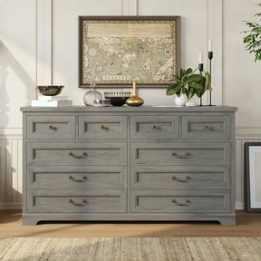 Surmoby 6-Drawer Wide Dresser with Rattan Drawers - Extra Deep Storage ...