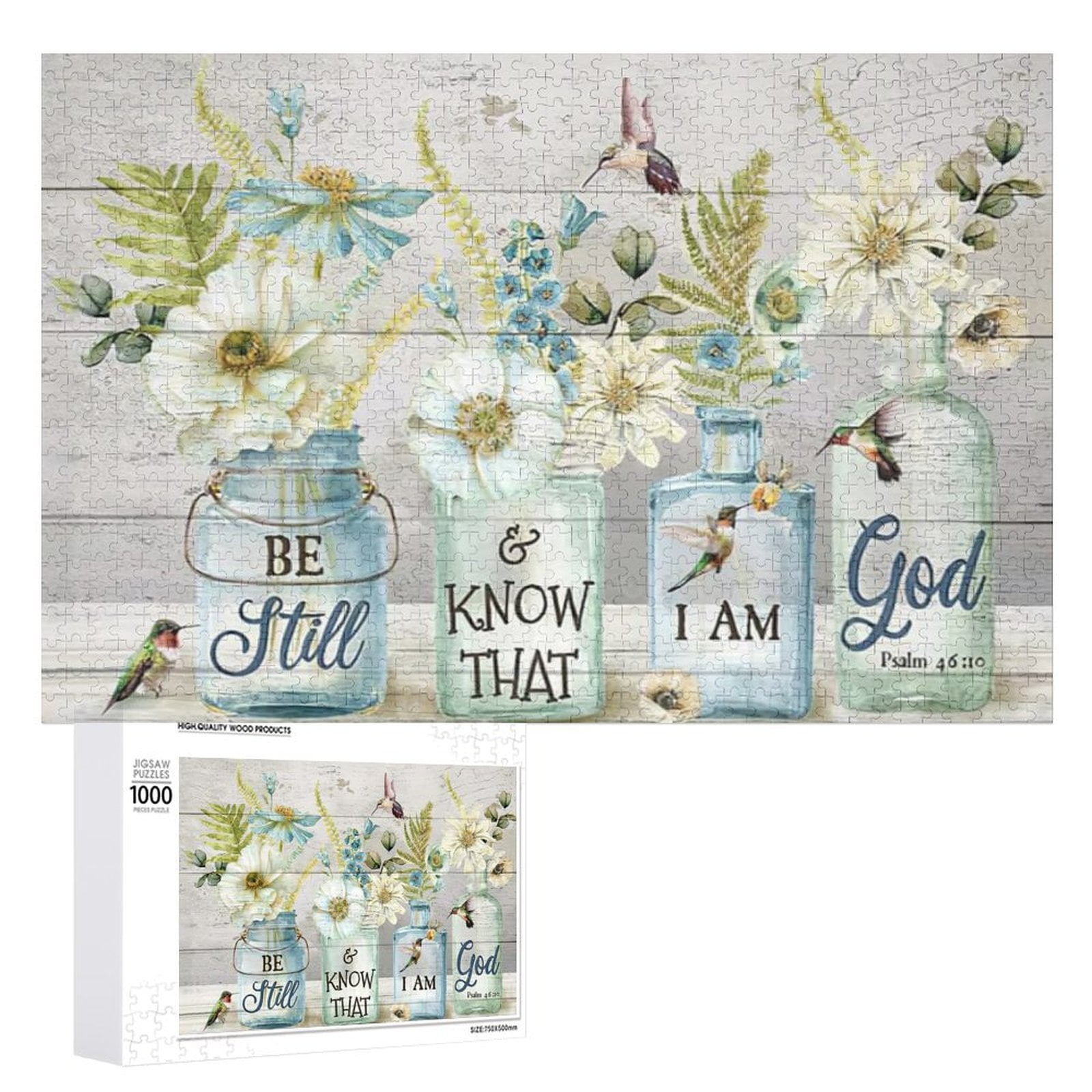 Farmhouse 1000 Piece Jigsaw Puzzles for Adults - Flower Hummingbird ...