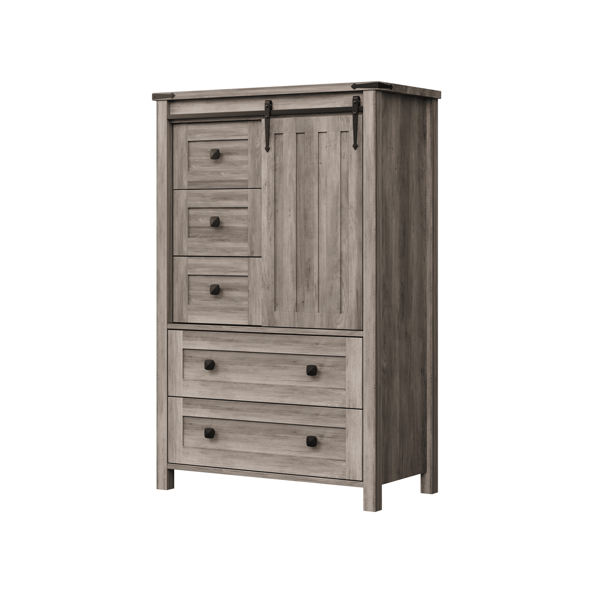 Farmhouse 5 Drawer Dresser for Bedroom, 48" Tall Wood Dresser Chest of ...