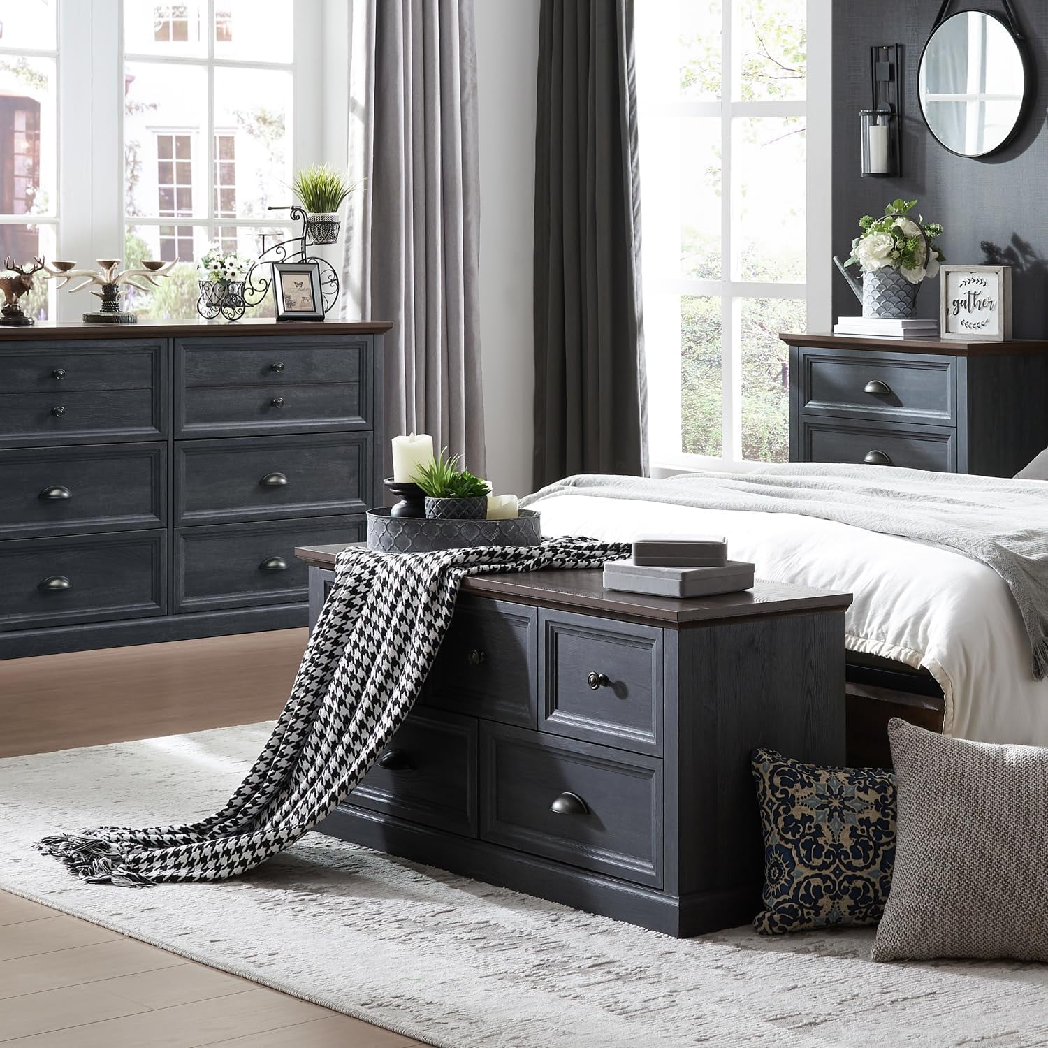 Farmhouse 5 Drawers Dresser for Bedroom 45" Wide Chest of Drawers 21 ...