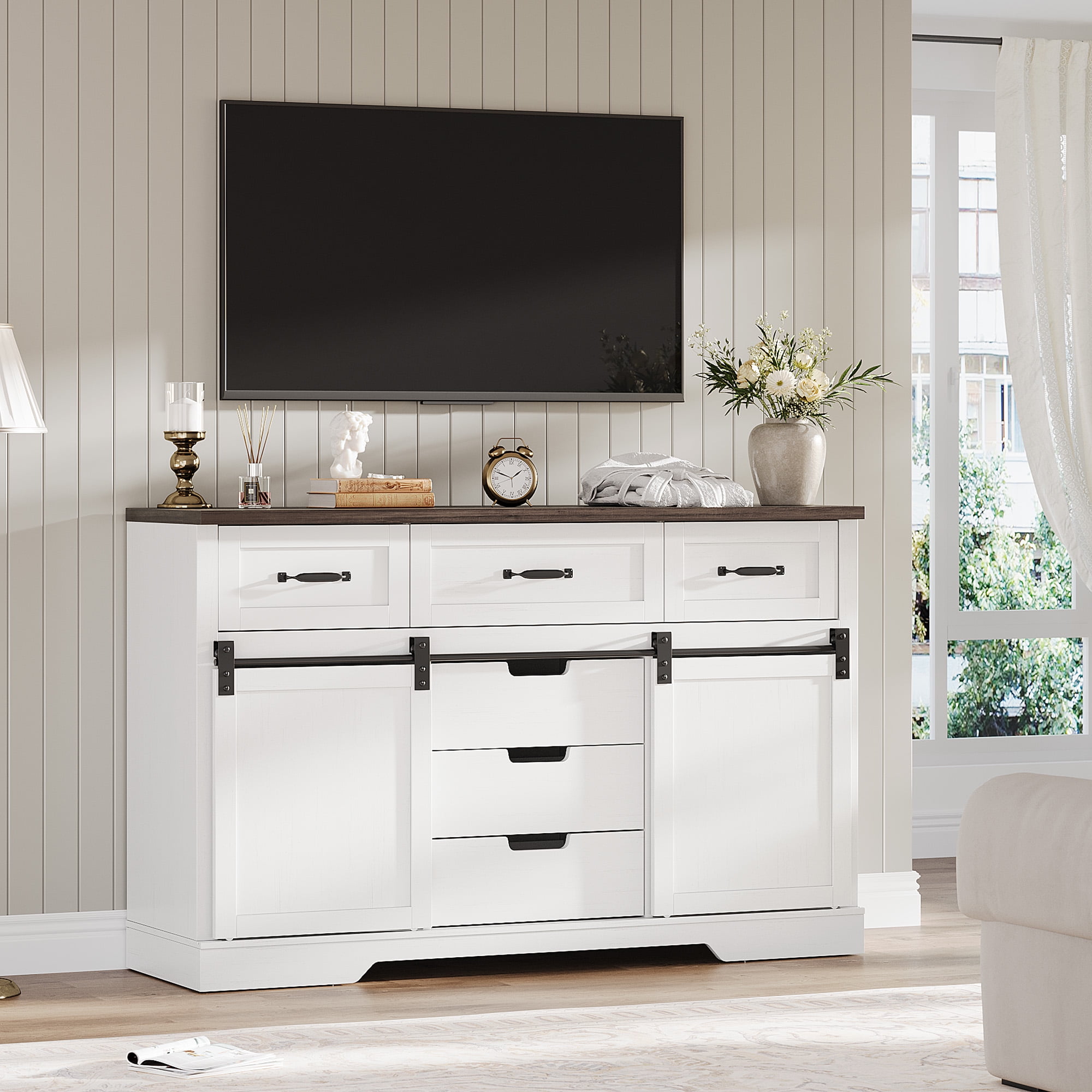 Farmhouse 6 Drawer Dresser, 47