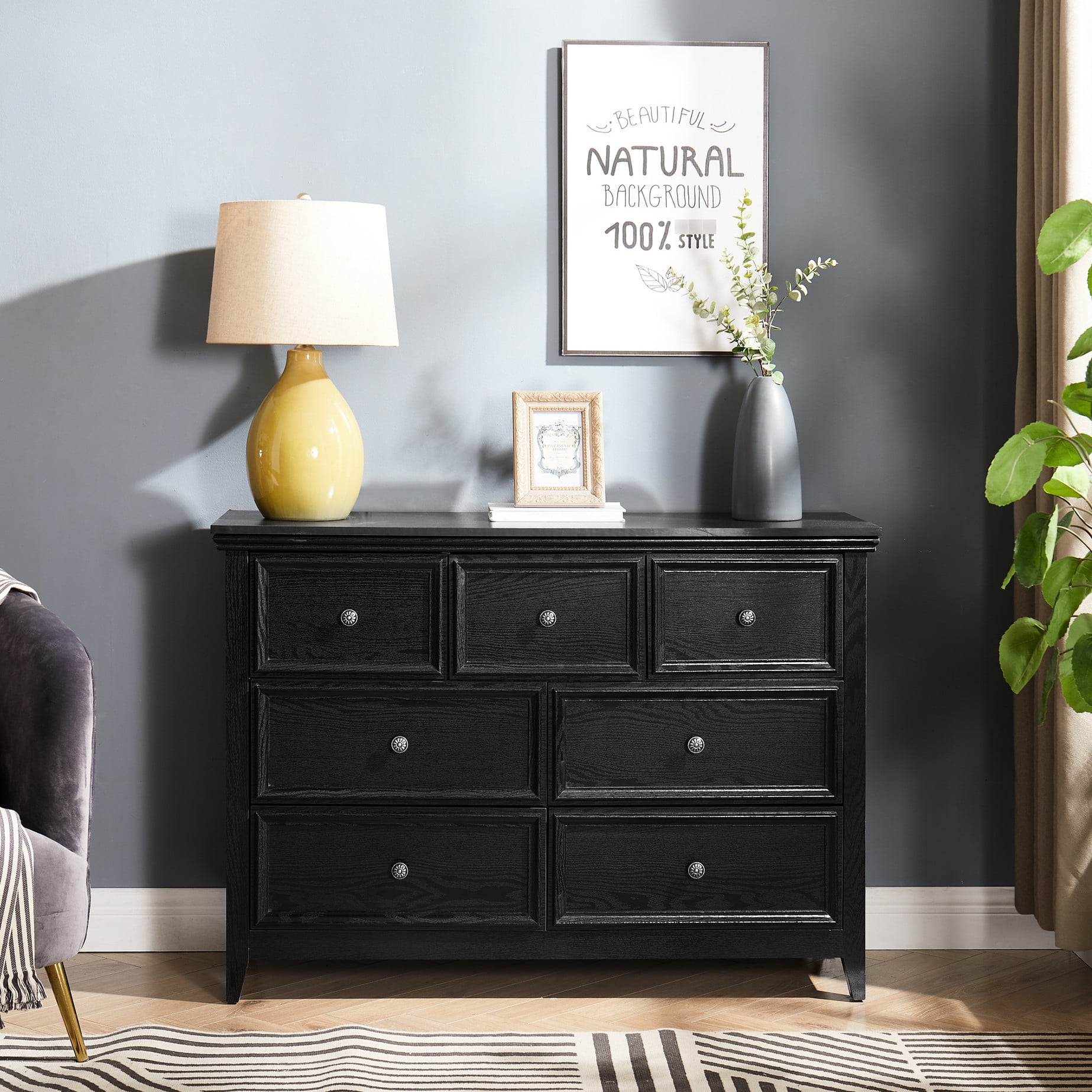 Farmhouse 7 Drawer Storage Cabinet | Large Drawers for Various Garments ...