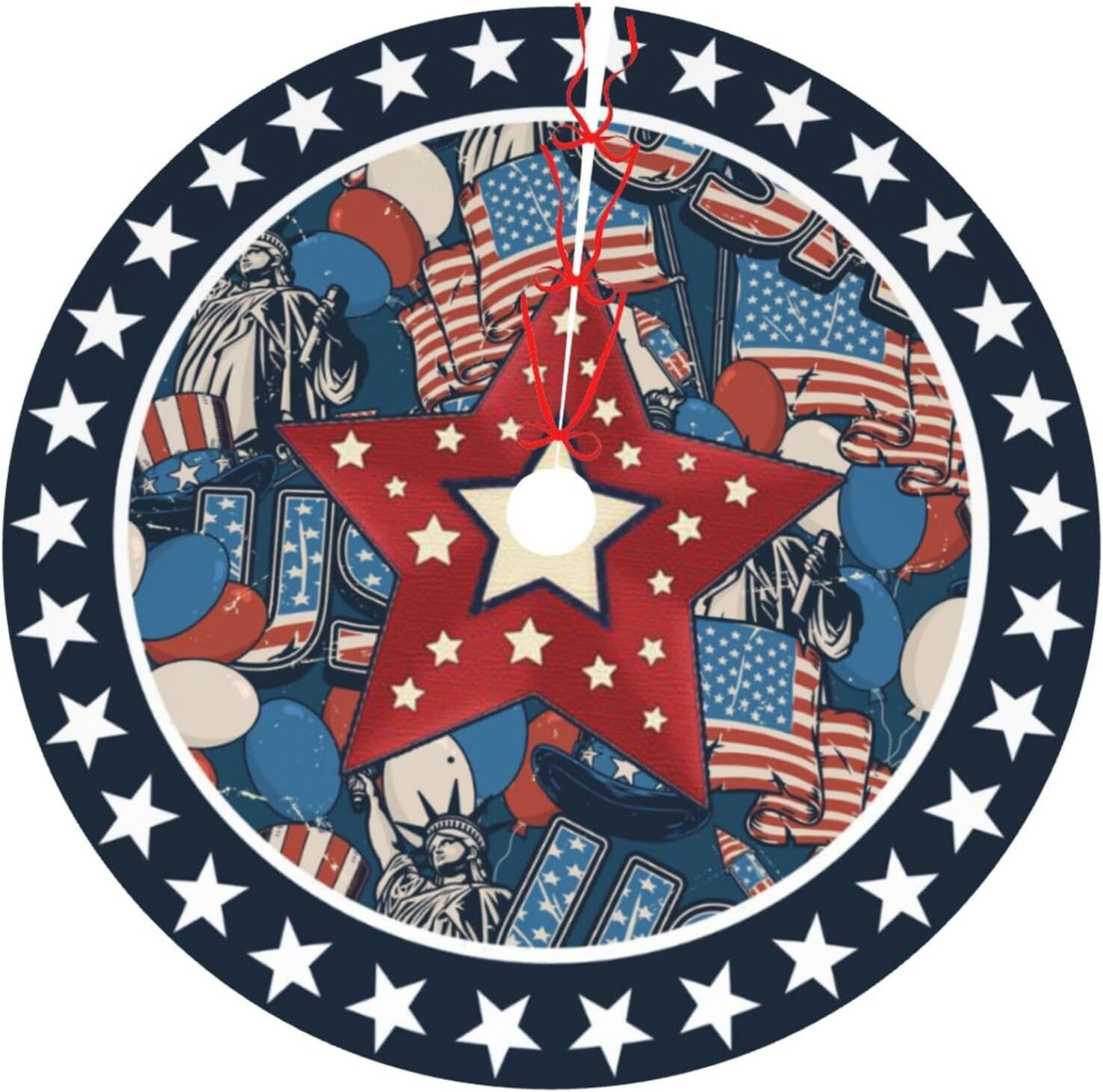 Farmhouse American Flag Patriotic Star Statue of Liberty 36 Inch ...