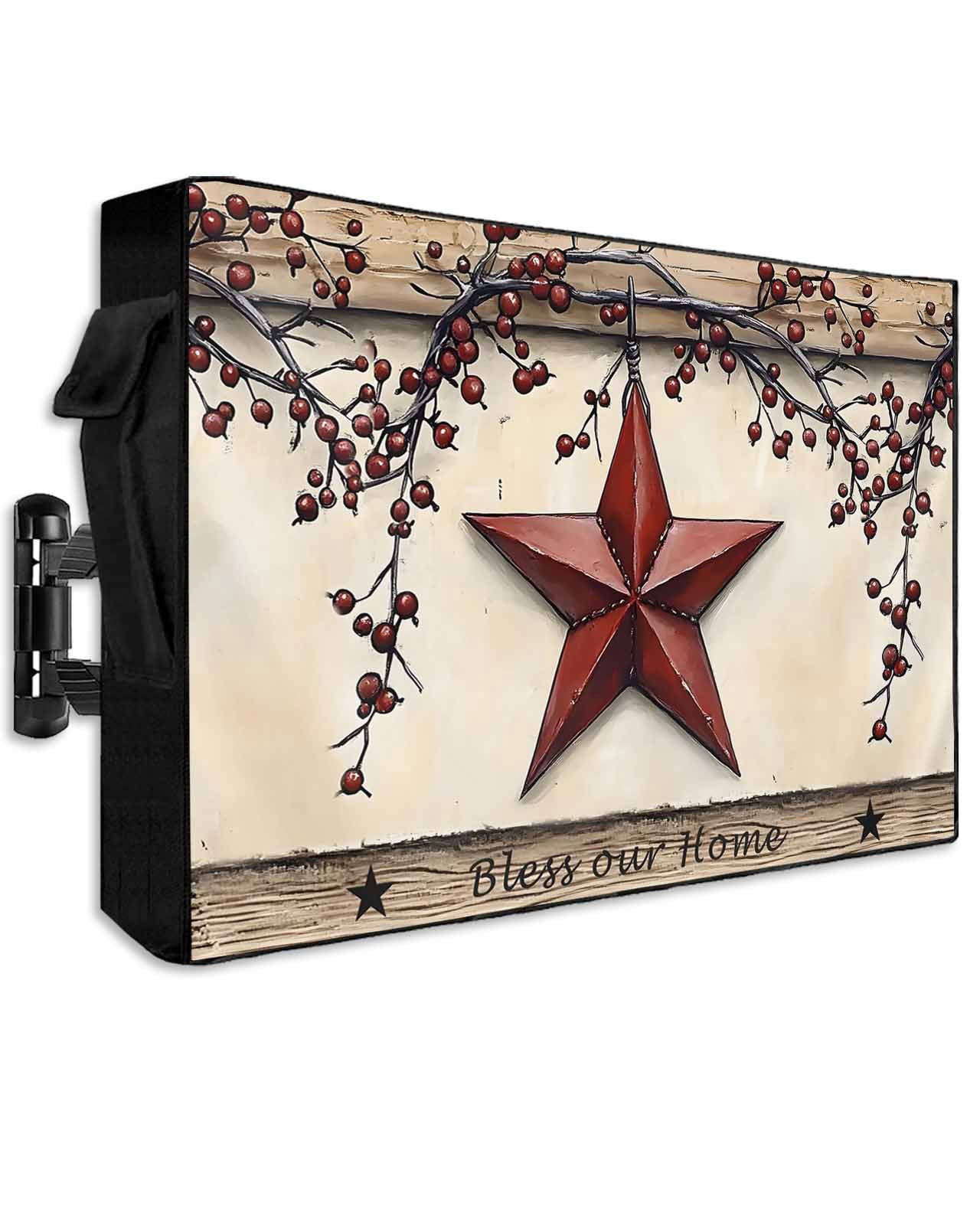 Farmhouse American Outdoor TV Cover 48 to 50 inch Country Star Berries ...