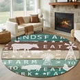 Farmhouse Animal 8FT Round Area Rugs for Living Room Chicken Cow Pig ...