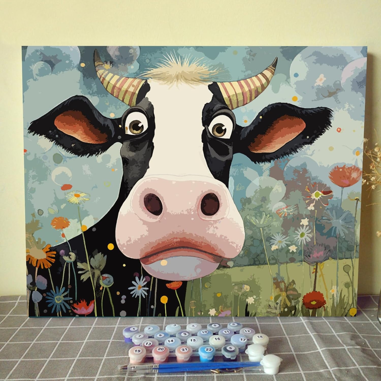 Farmhouse Animal Cow Paint By Bumbers for Adults Beginner Farm Ox DIY ...