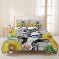 Farmhouse Animal Yellow Flower 3 Pieces Quilt Set,1 Quilt with 2 Shams ...