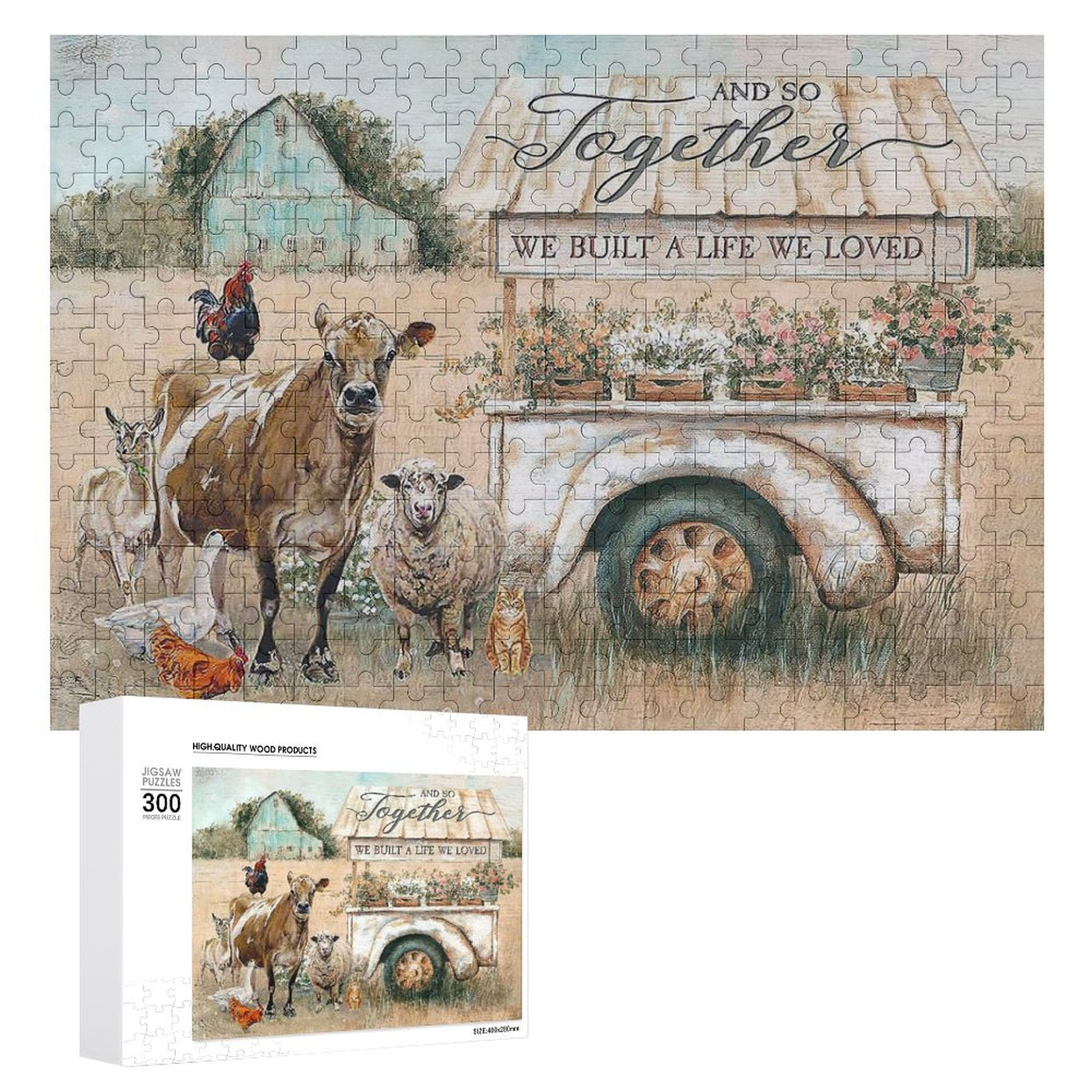 Farmhouse Animals 300 Piece Jigsaw Puzzles for Adults - Country Farm ...