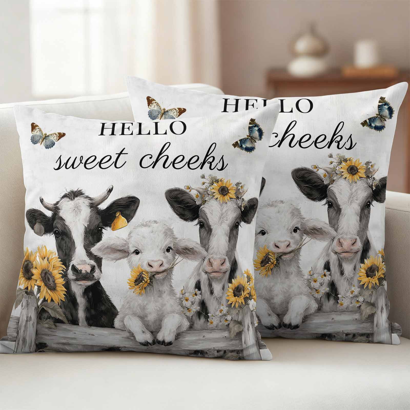 Farmhouse Animals Outdoor Waterproof Throw Pillow Covers 18x18 Set of 2 ...