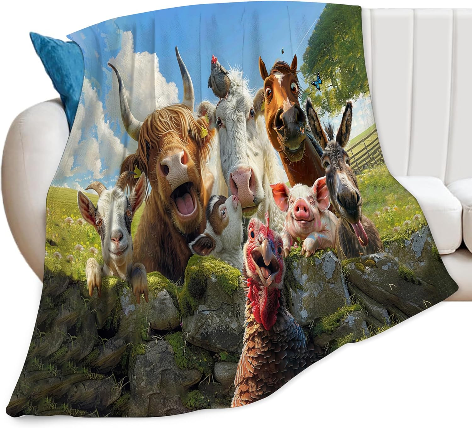 Farmhouse Animals Super Soft Cozy Fleece Blanket for Women & men ...