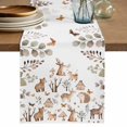 Farmhouse Animals Table Runner 120 Inches, Deer Bear Hedgehog Weeping ...