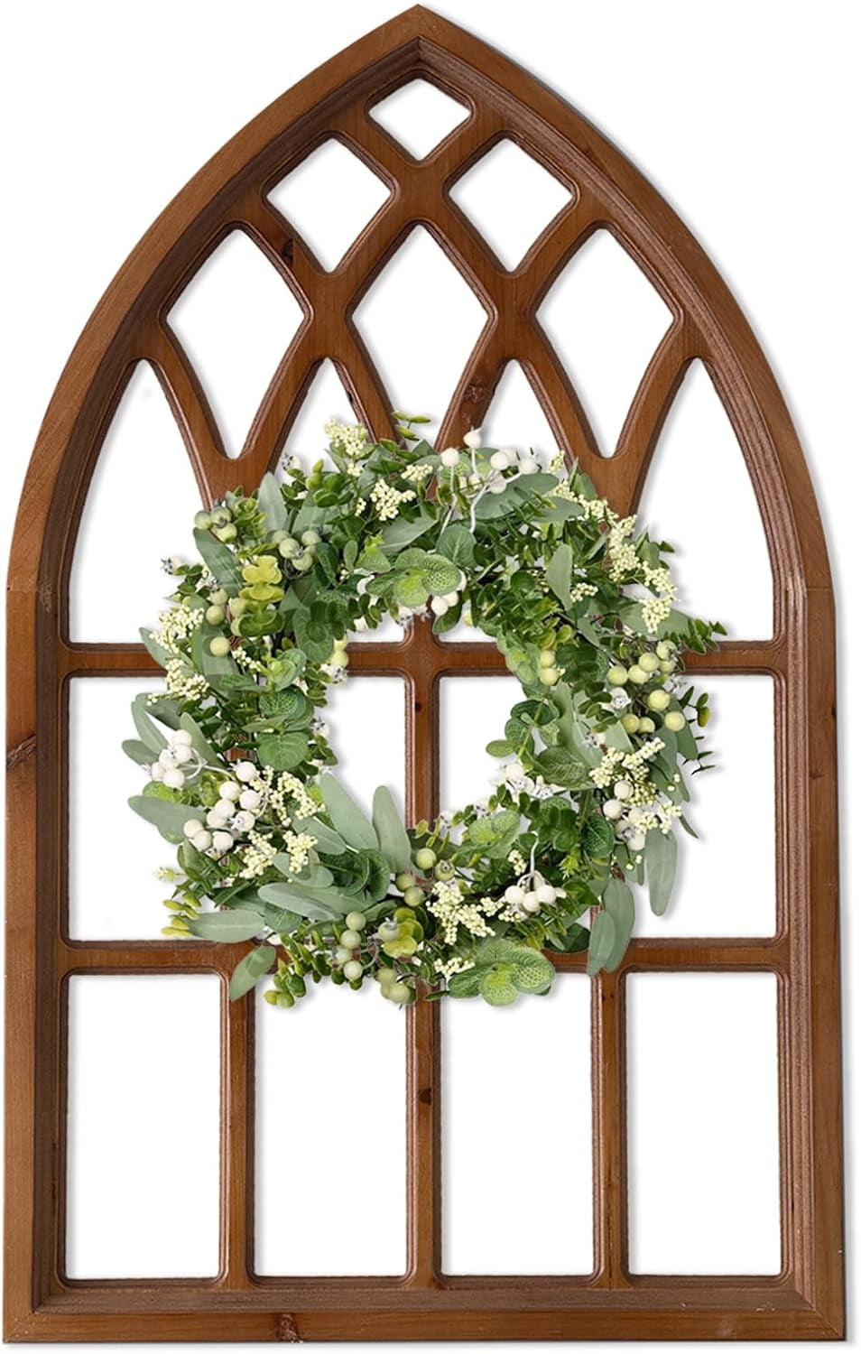 Farmhouse Arched Window Frame Wall Decor 20 x 32 Inches, Hanging ...