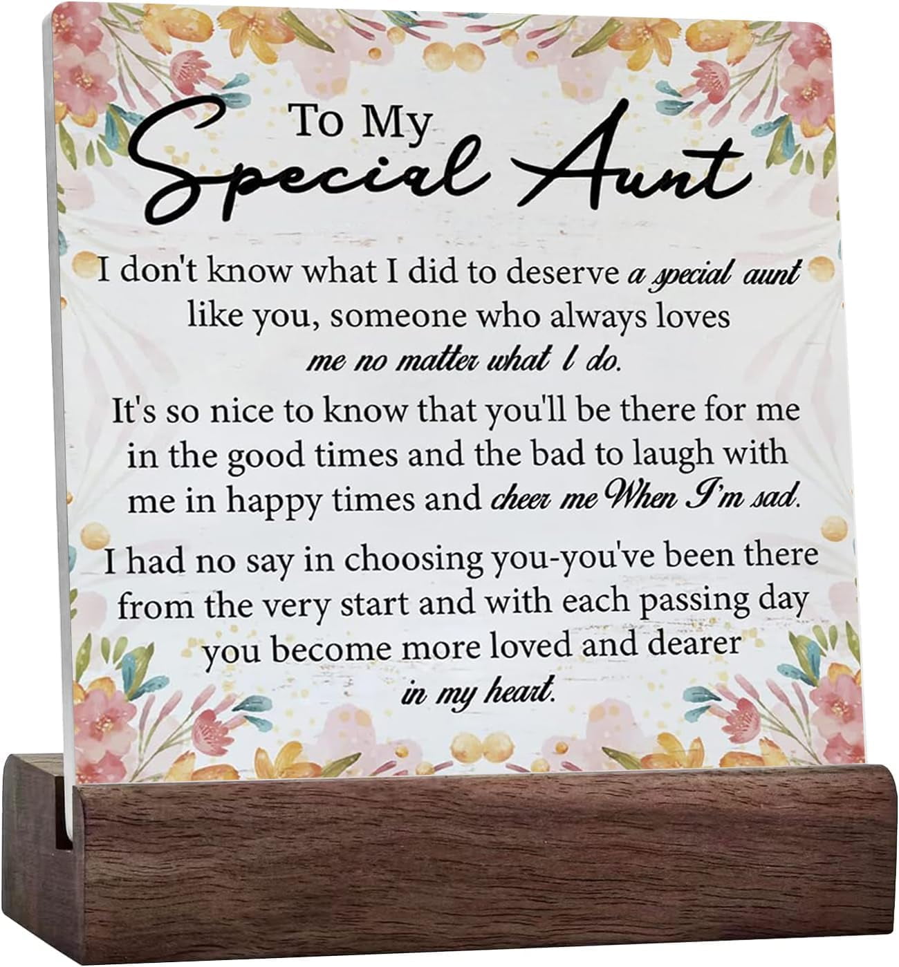 Farmhouse Aunt Ceramic Table Sign Rustic Style To My Spcial Aunt Wood ...
