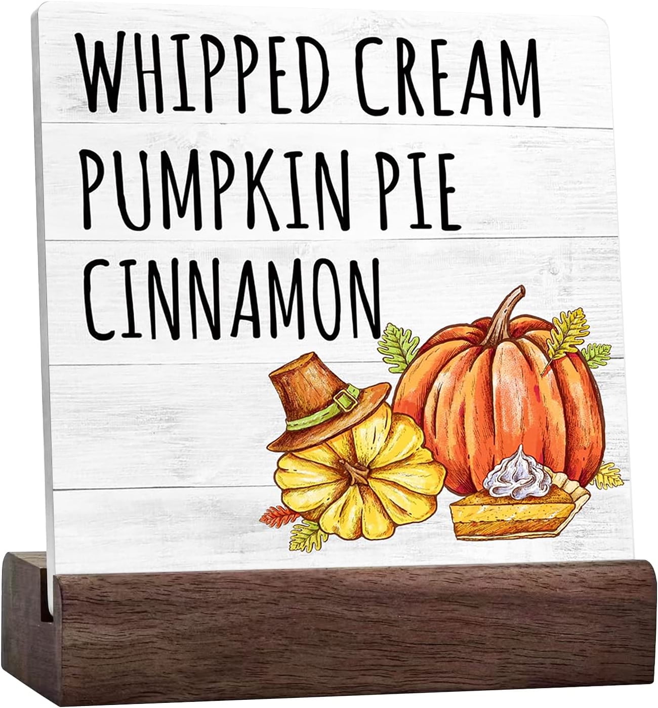 Farmhouse Autumn Decor Ceramic Desk Signs,Whipped Cream Pumpkin Pie ...