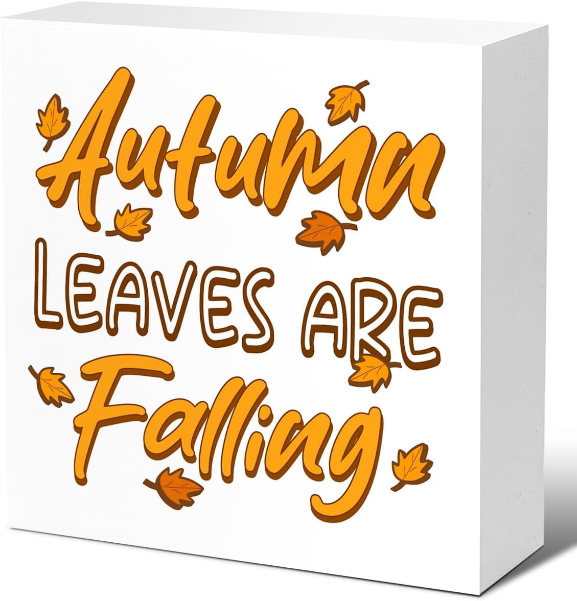 Farmhouse Autumn Decor Wood Block Signs Autumn Leaves are Falling ...